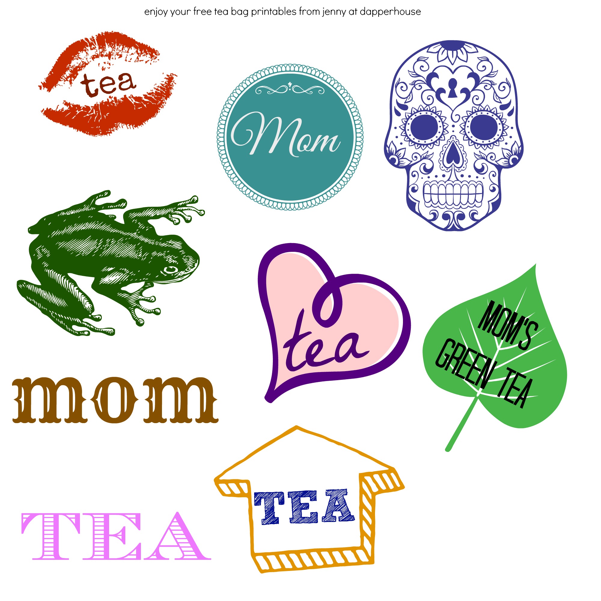 Free Printables for Tea Bag FUN - Jenny at dapperhouse
