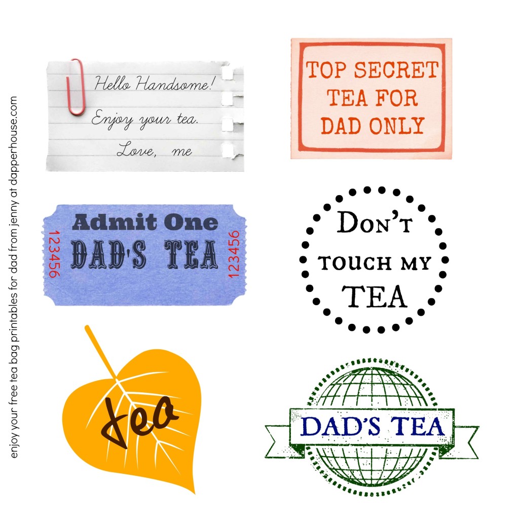 Free Printables for Tea Bag FUN - Jenny at dapperhouse