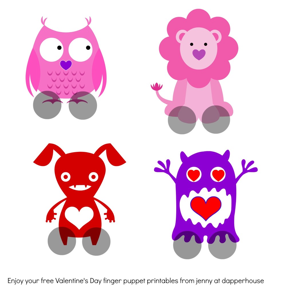 Valentine's Day Finger Puppets to Make with Your Child - Jenny at ...