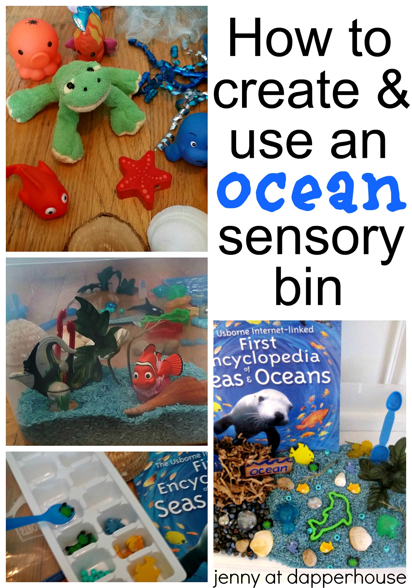 How to Create and Use an Ocean Sensory Bin - Jenny at dapperhouse