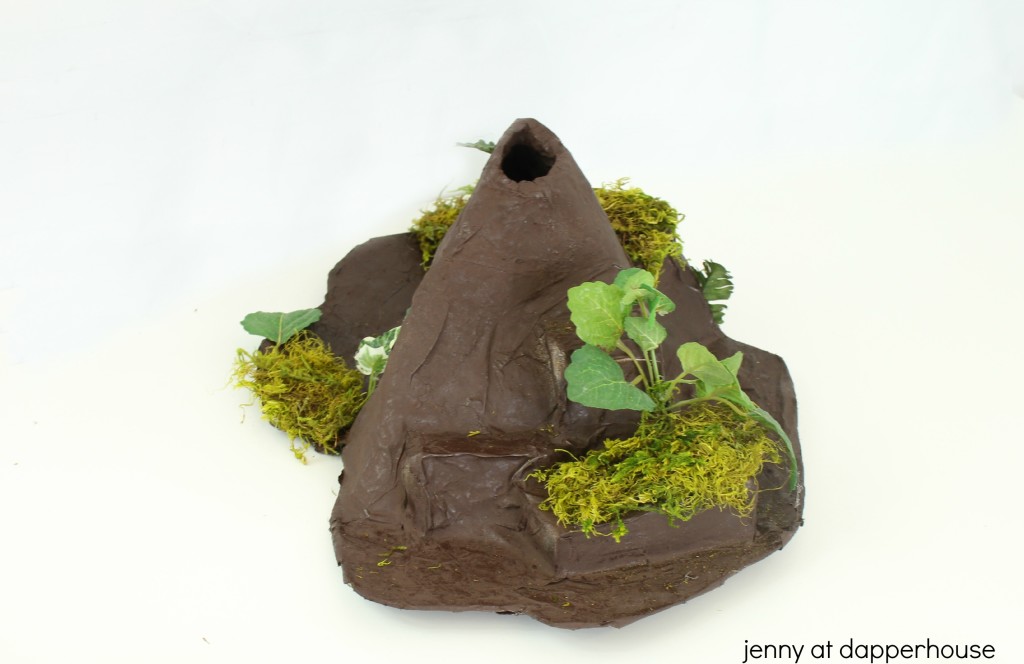 DIY How to Make a Dinosaur Volcano Playset for Kids - Jenny at dapperhouse