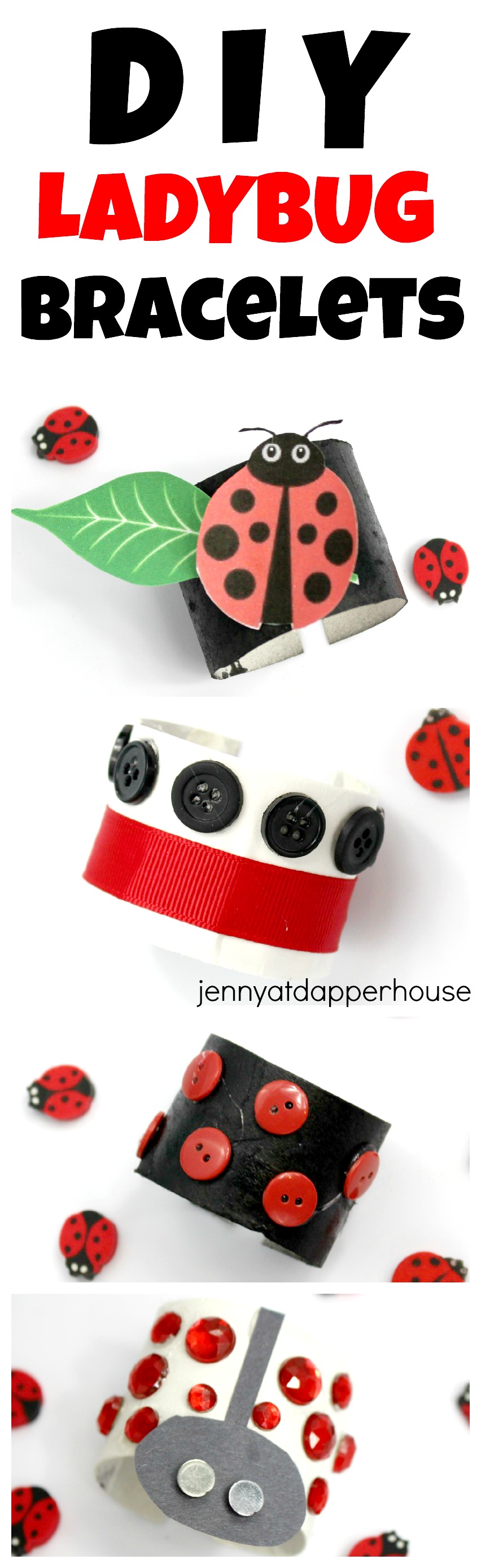 DIY Ladybug Themed Bracelets Craft & Free Printables - Jenny at dapperhouse