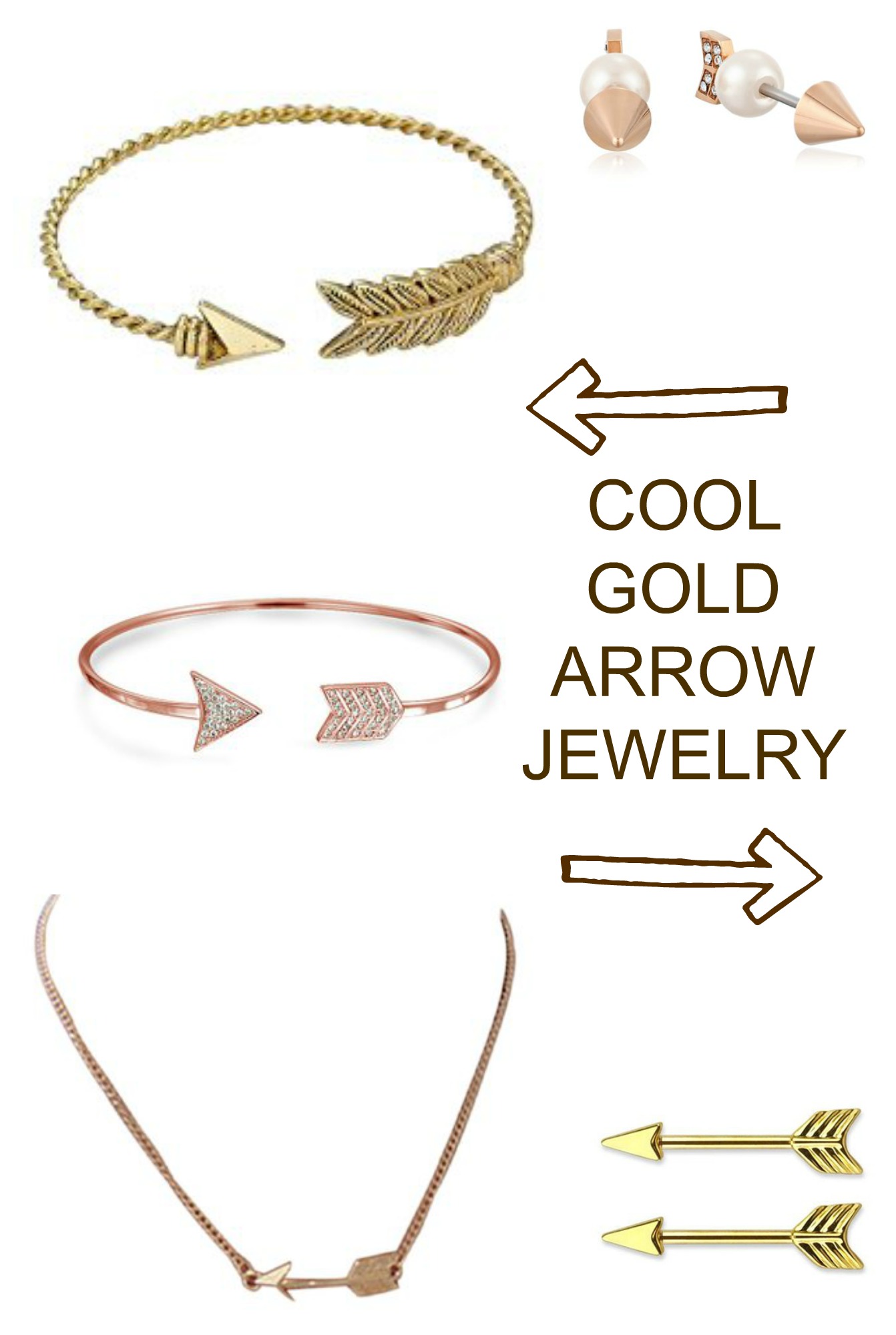 Trendy and Beautiful Gold Arrow Jewelry - Jenny at dapperhouse