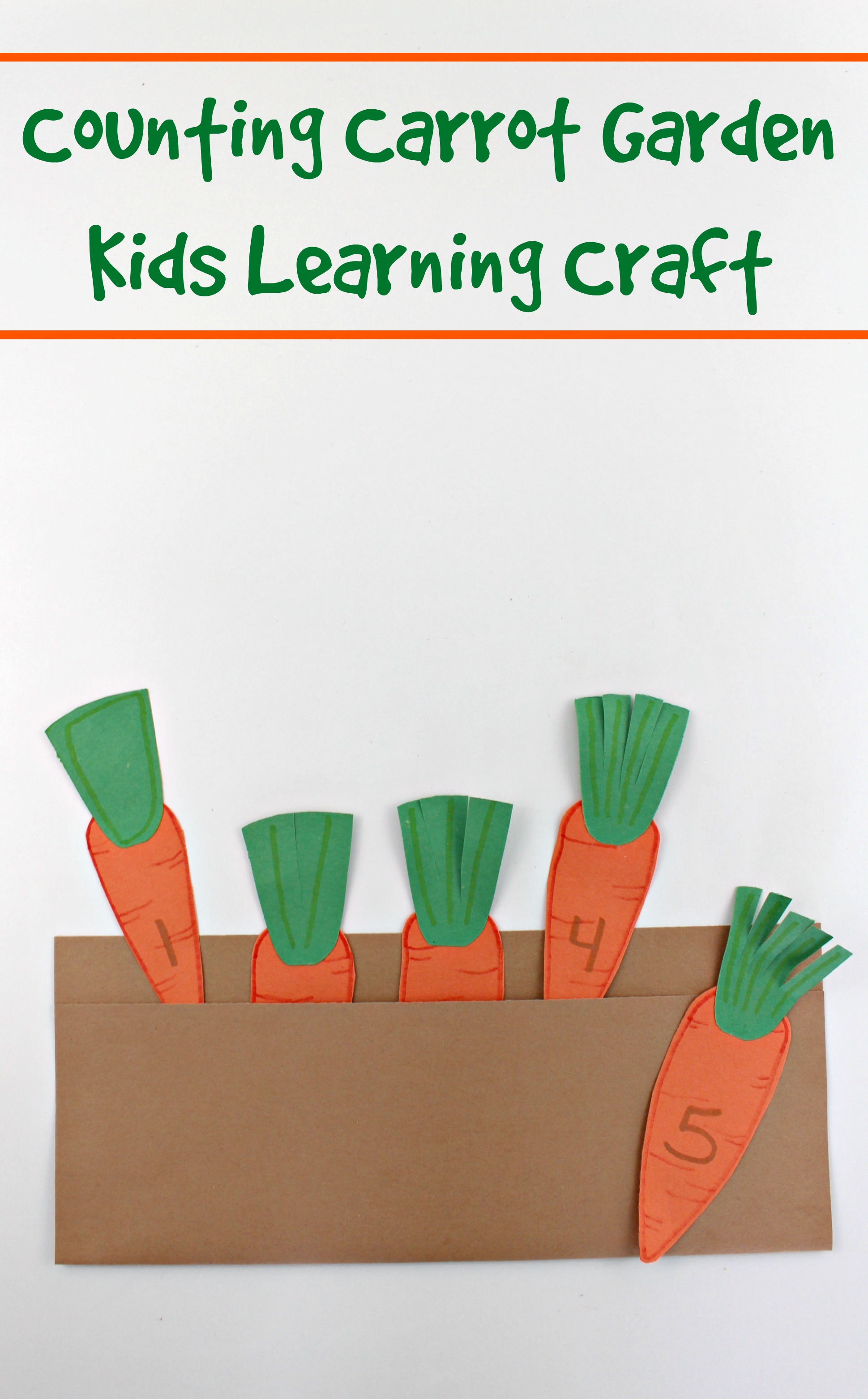 Counting Carrot Garden Learning Craft for Kids - Jenny at dapperhouse