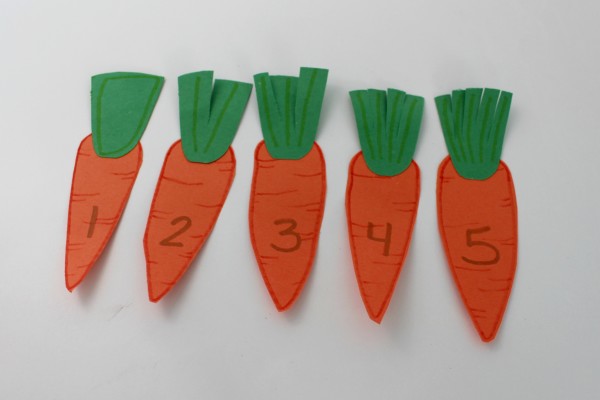 Counting Carrot Garden Learning Craft for Kids - Jenny at dapperhouse