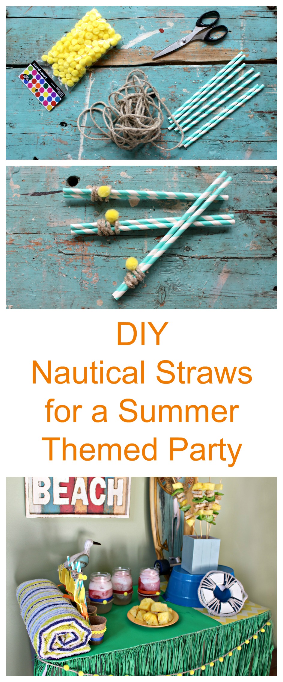 How to Make Nautical themed Straws for a Summer Party - Jenny at ...