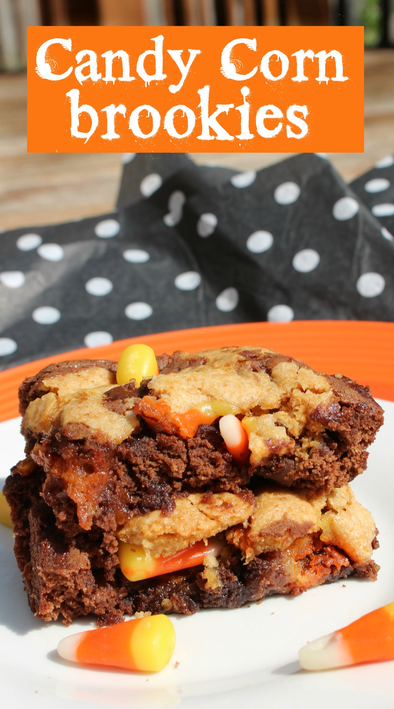 Candy Corn Brookie Bars for Fall (Healthier Version) - Jenny at dapperhouse