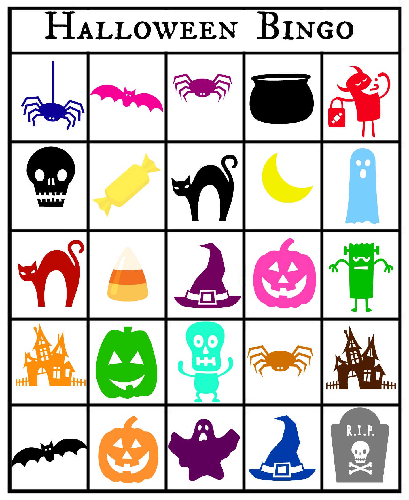 Free Printable Halloween Themed Bingo Cards - Jenny at dapperhouse