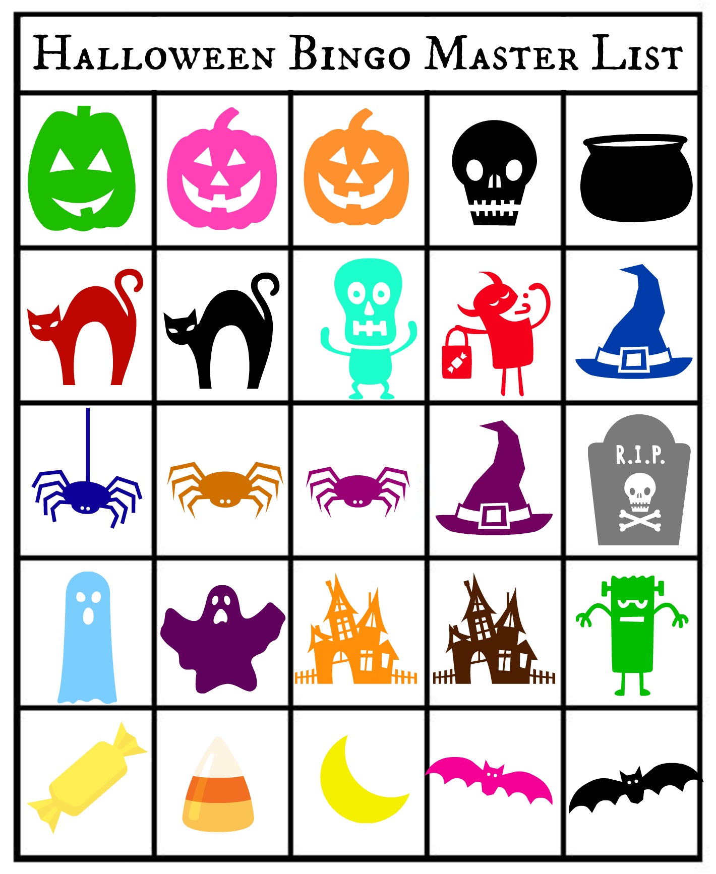 Free Printable Halloween Themed Bingo Cards - Jenny at dapperhouse