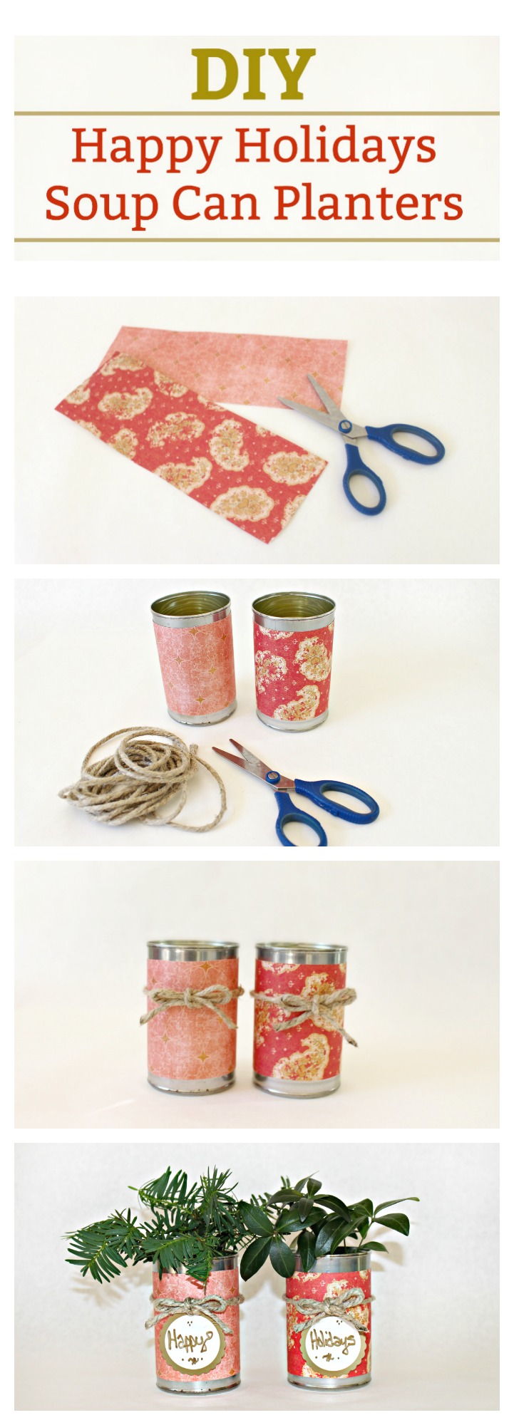DIY Holiday Soup Can Planters - Jenny at dapperhouse