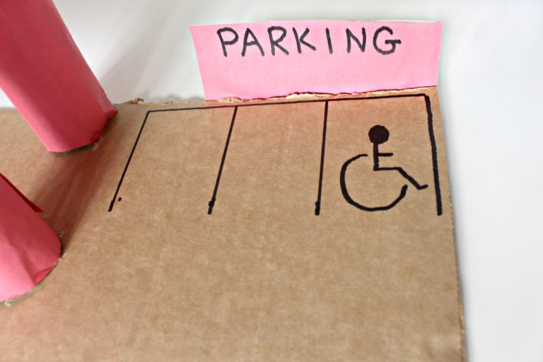 DIY Upcycled Cardboard Parking Garage for Toy Cars - Jenny at dapperhouse