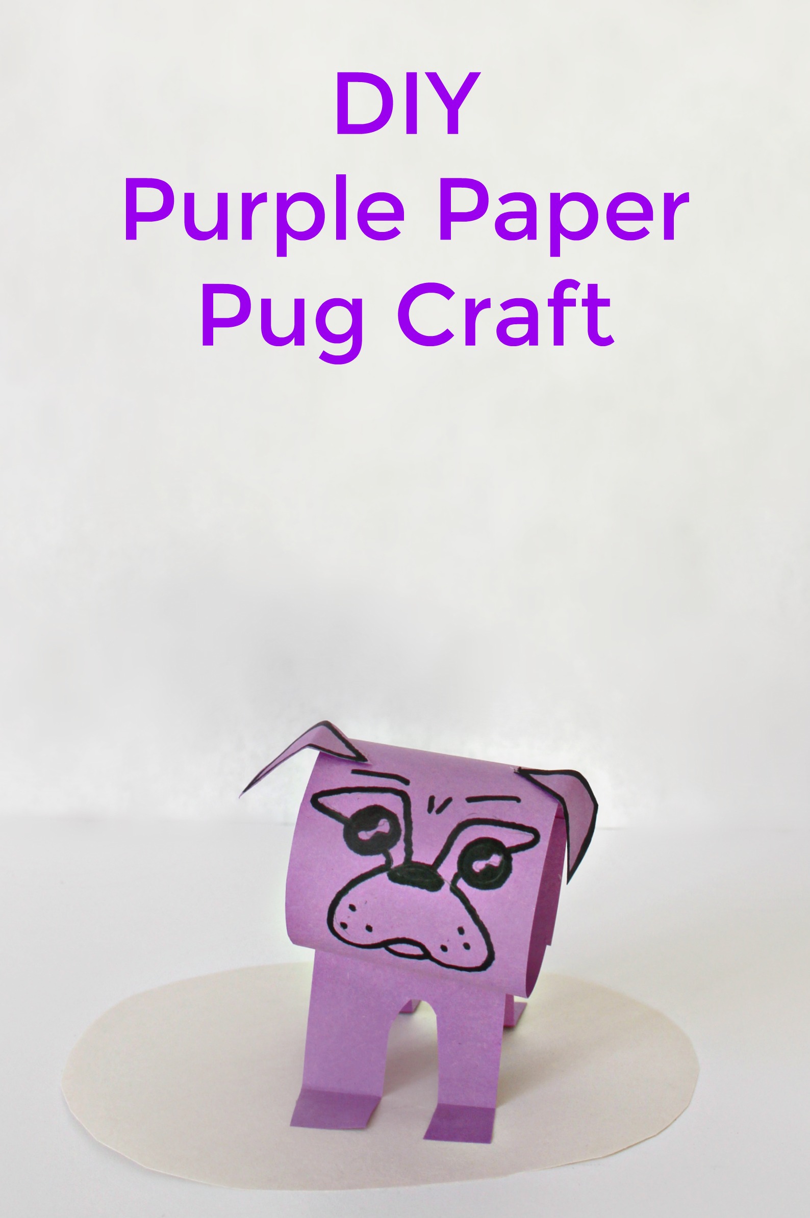 Purple Paper Pug Craft - Jenny at dapperhouse