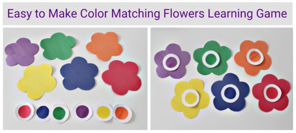 DIY Color Matching Flower Learning Game for Kids - Jenny at dapperhouse