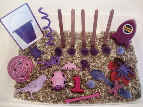 How to Make a Purple Sensory Box for Kids - Jenny at dapperhouse