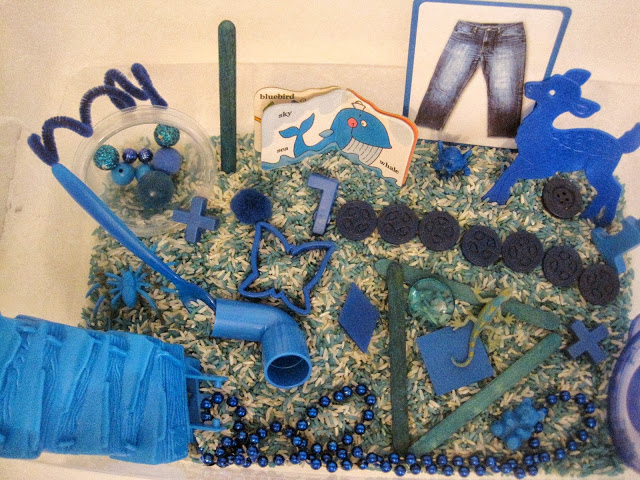 How to Make a Blue Themed Sensory Bin - Jenny at dapperhouse