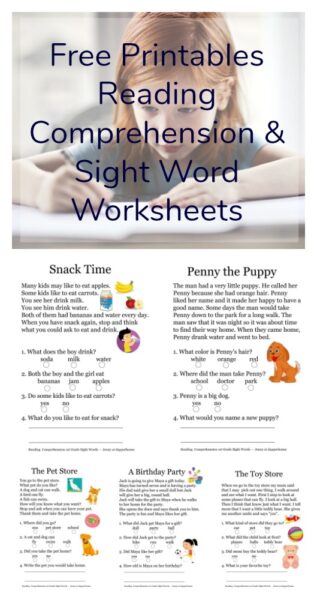Free Printables Reading Comprehension Sheets with 1st Grade Sight Words ...