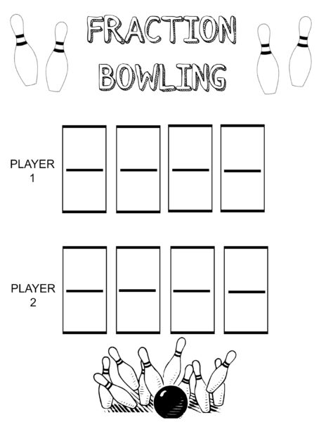 Fractions Bowling Game with Free Printable - Teaching Beginning ...