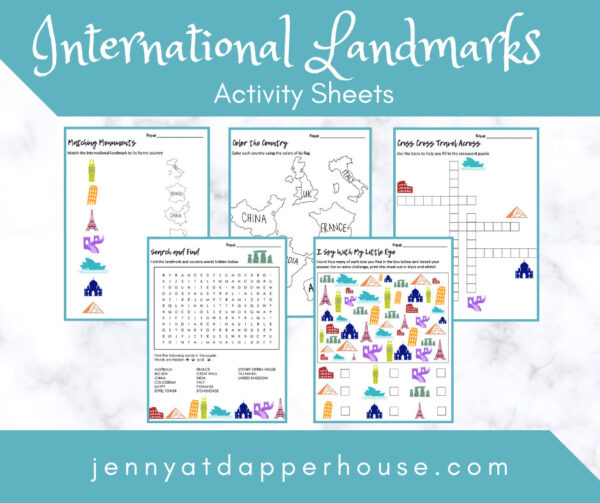 Free Printable International Landmarks Activity Worksheets - Jenny at ...