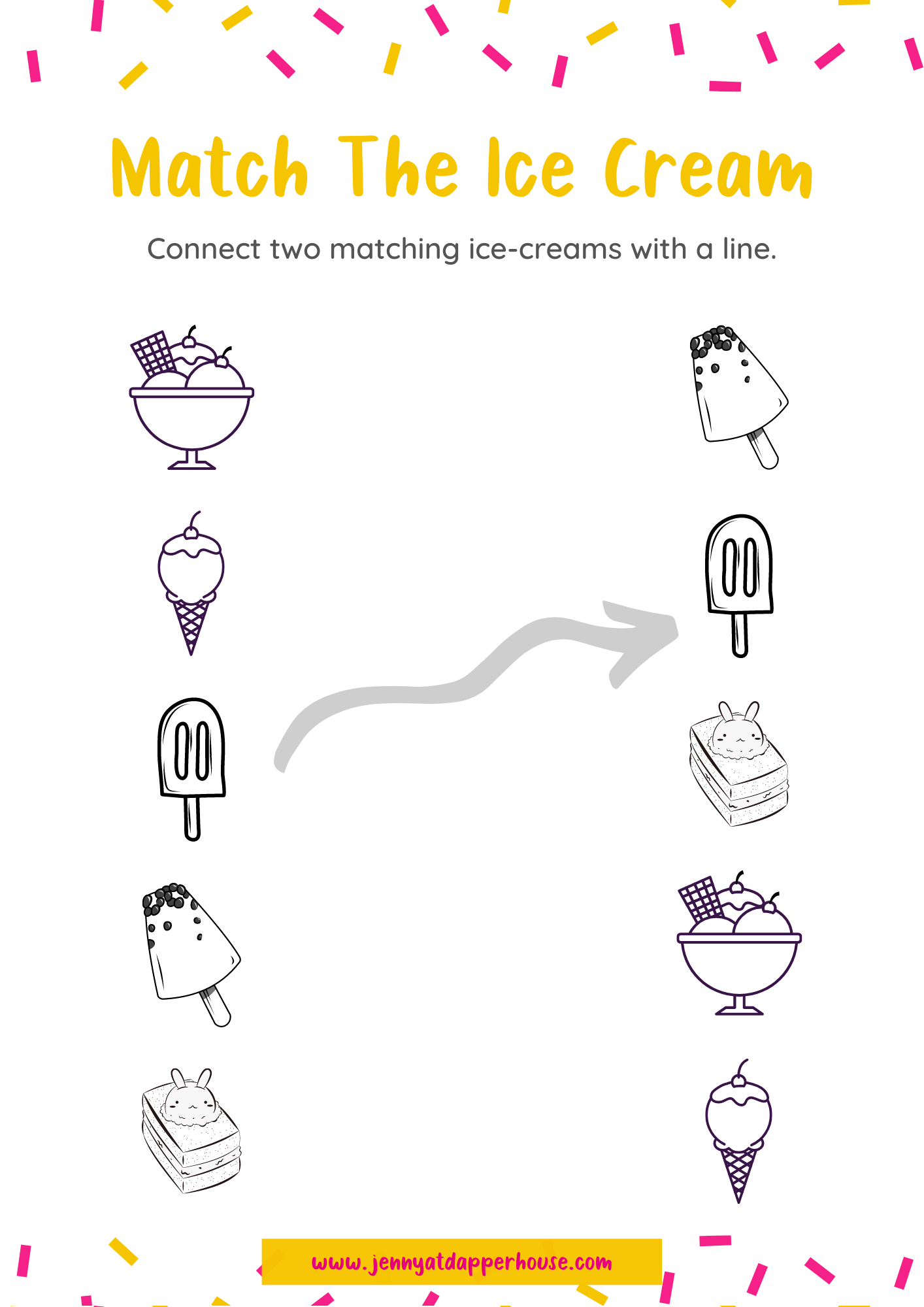 Free Printable Ice Cream Themed Activity Pages for Kids - Jenny at ...