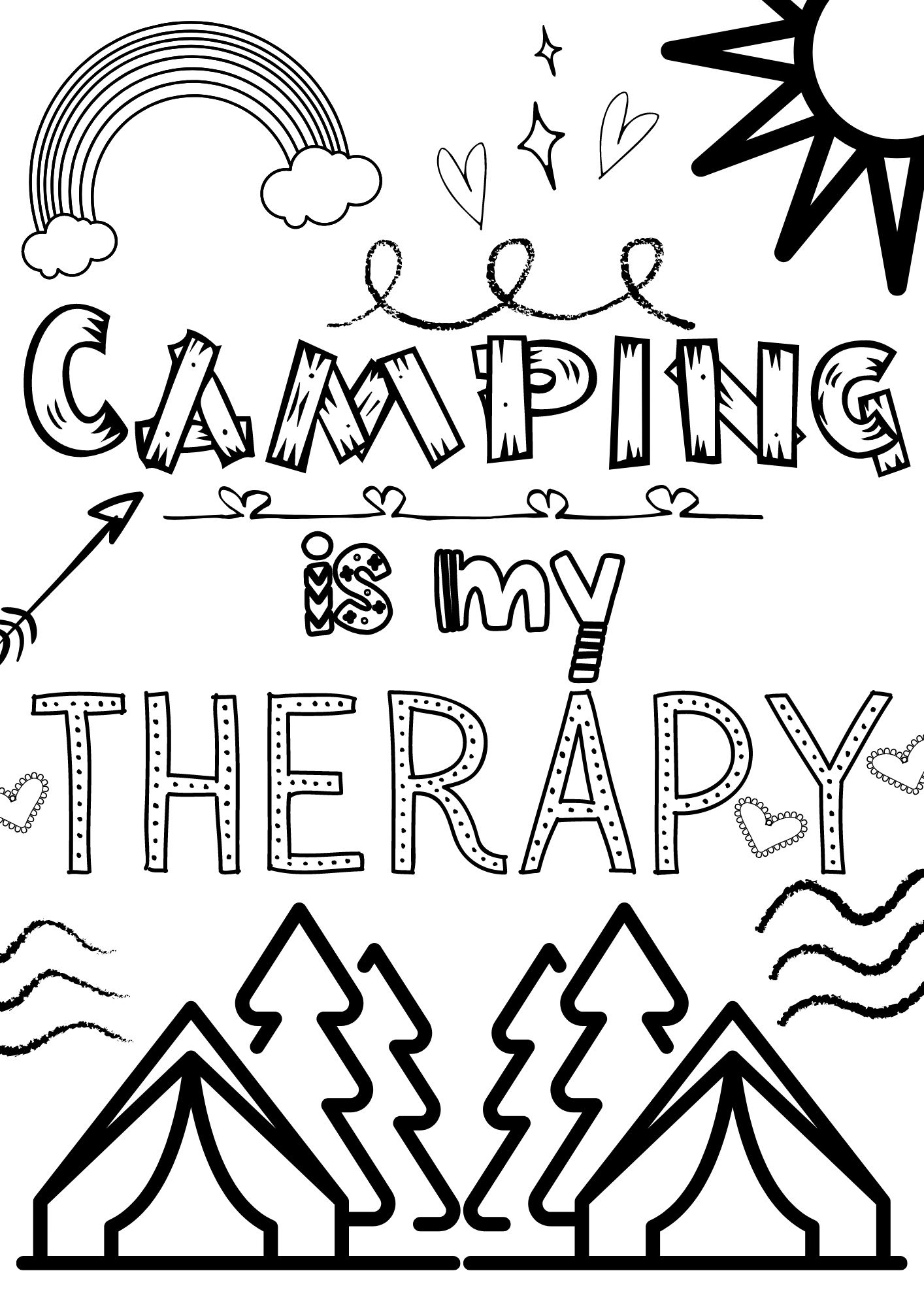 4 Free Printable Camping Coloring Pages for All Ages - Jenny at dapperhouse
