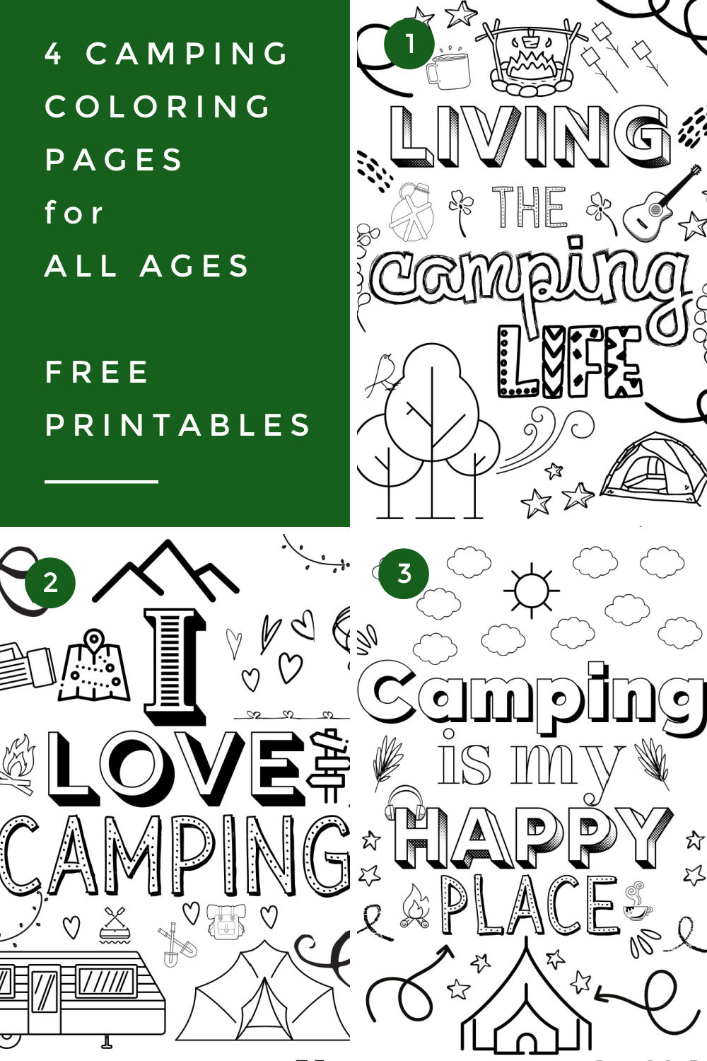 4 Free Printable Camping Coloring Pages for All Ages - Jenny at dapperhouse