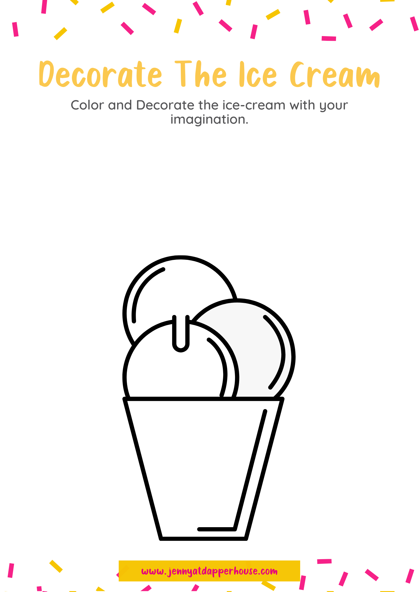 Free Printable Ice Cream Themed Activity Pages for Kids - Jenny at ...