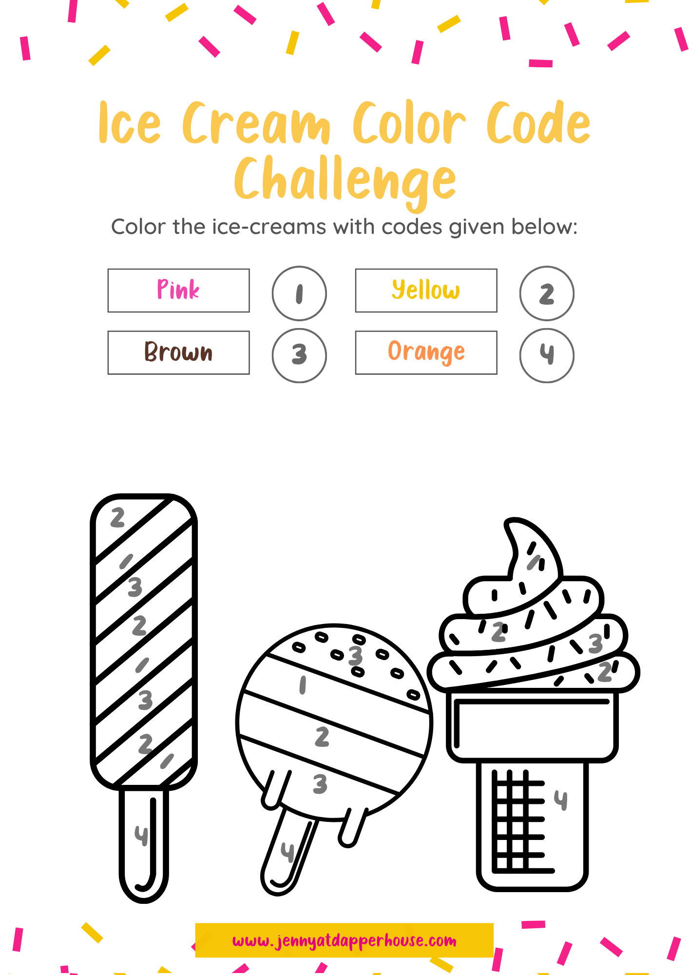 Free Printable Ice Cream Themed Activity Pages for Kids - Jenny at ...