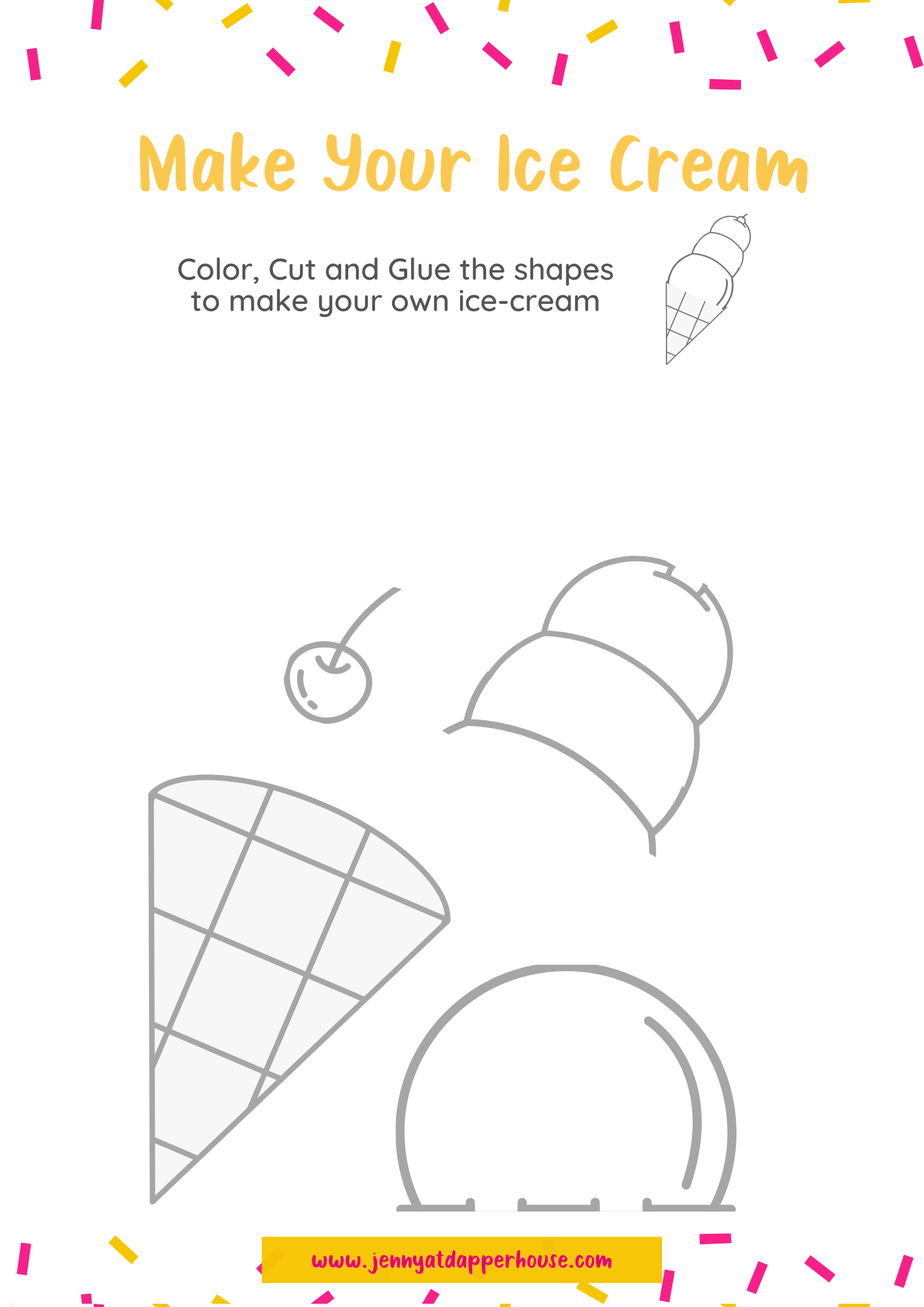 Free Printable Ice Cream Themed Activity Pages for Kids - Jenny at ...