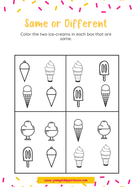 Free Printable Ice Cream Themed Activity Pages for Kids - Jenny at ...