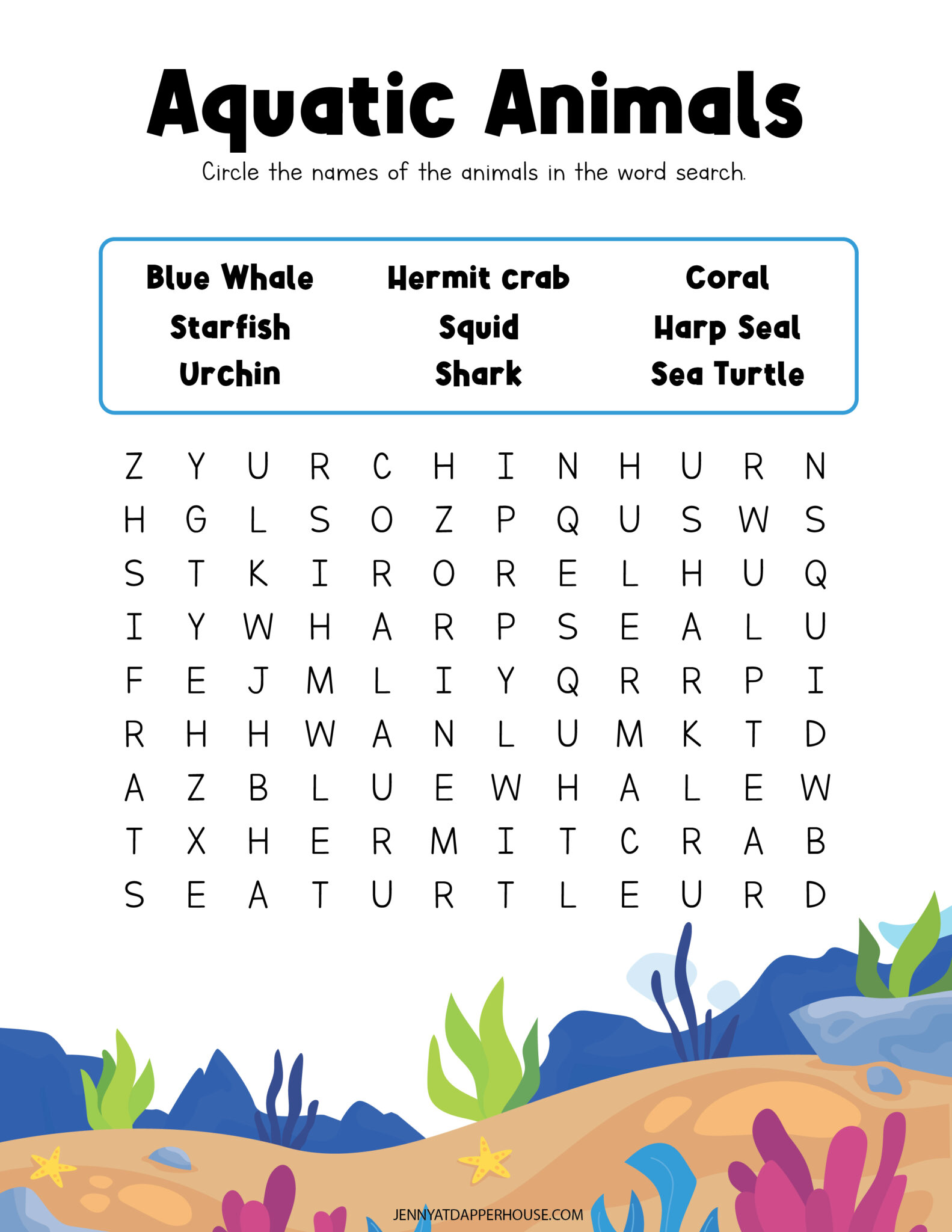 Ocean Life Activity Sheets for Morning Work and Classroom Centers ...