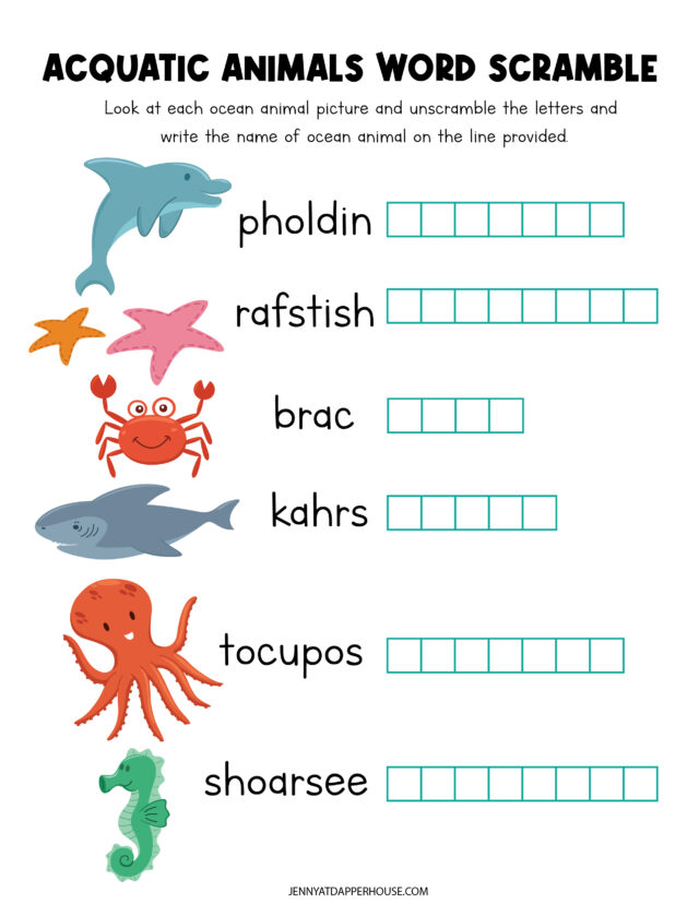 Ocean Life Activity Sheets for Morning Work and Classroom Centers ...