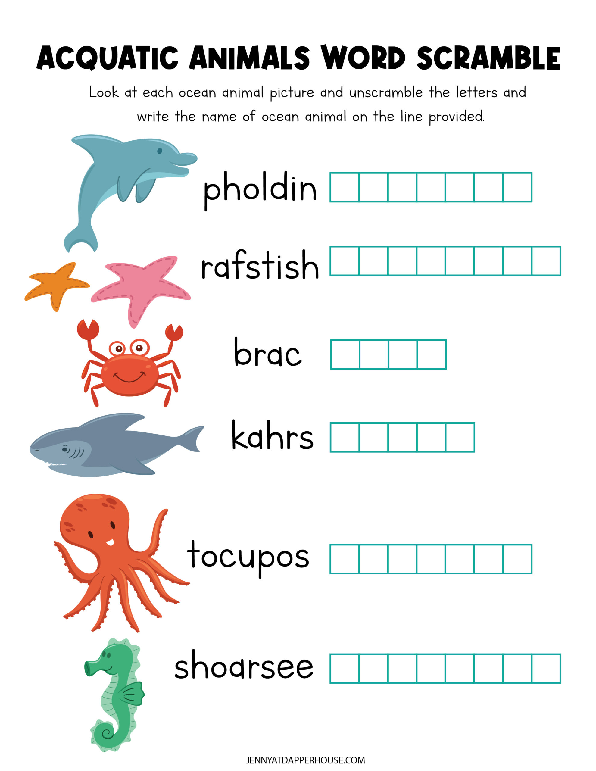 Ocean Life Activity Sheets for Morning Work and Classroom Centers ...