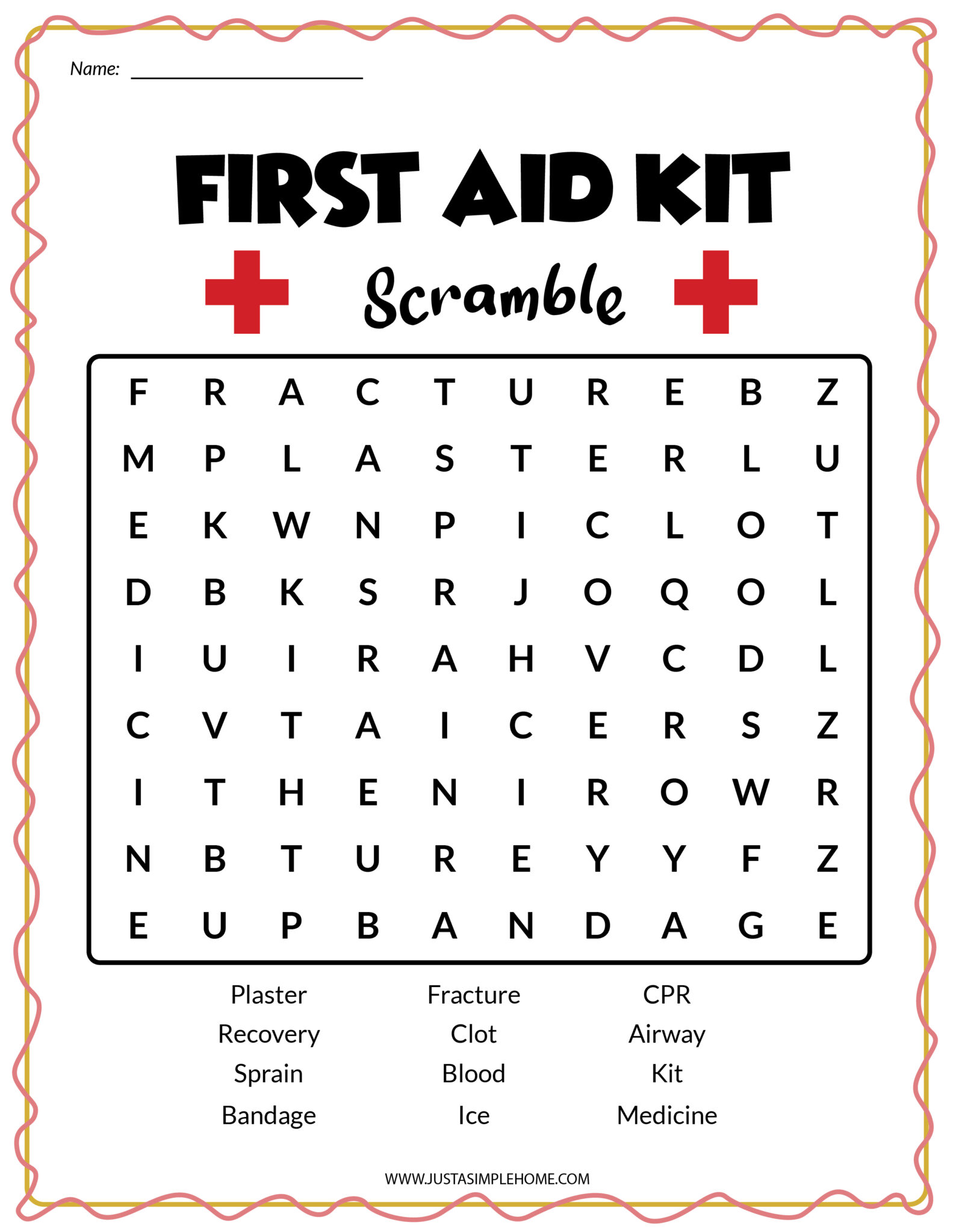 First Aid Learning Activity Pack Free Printables - Jenny at dapperhouse
