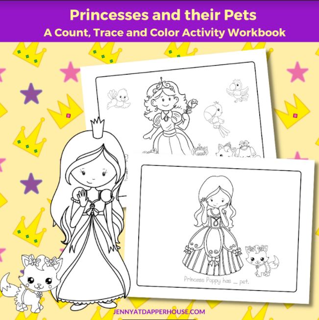 How Many Pets Does the Princess Have? - Free Printable Counting Pages ...