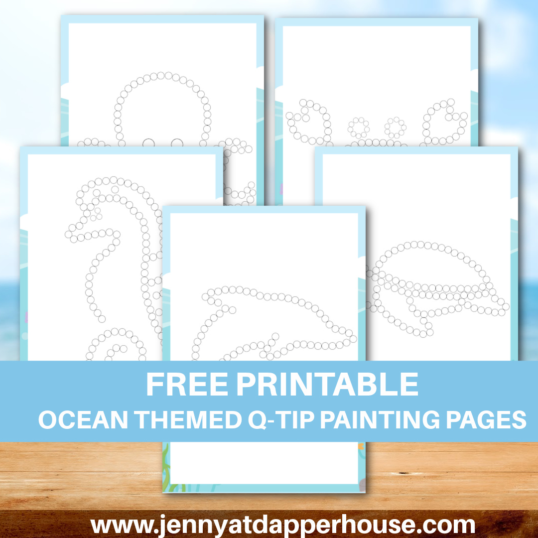 Free Printable Ocean Themed Q-tip Painting Pages - Jenny at dapperhouse