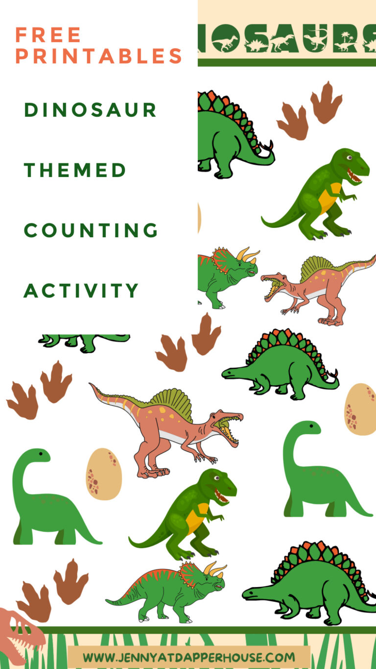 Free Printable "I SPY DINOSAURS" Pages with Counting Data Collection ...