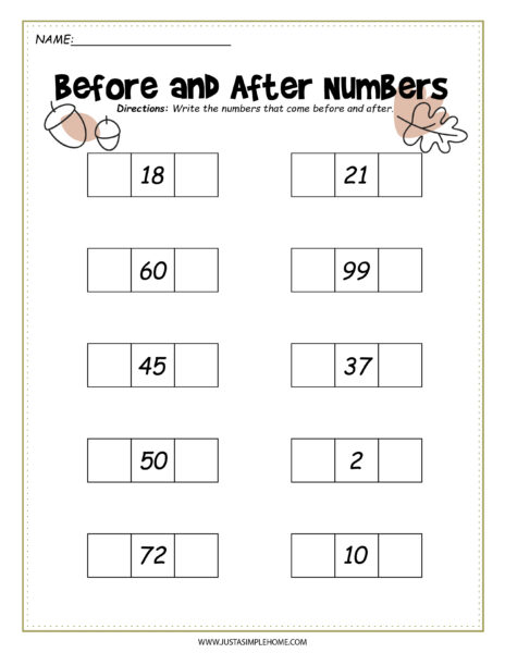 16 K - 1 Math Skills FREE Printable Activity Sheets for Fall - Jenny at ...