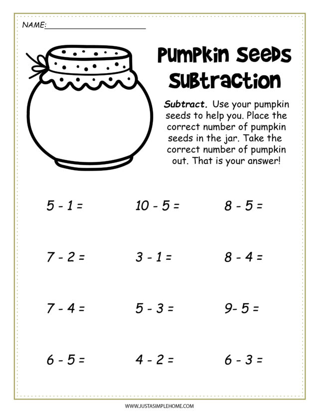 16 K - 1 Math Skills FREE Printable Activity Sheets for Fall - Jenny at ...
