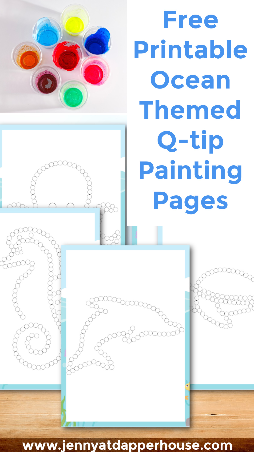 Free Printable Ocean Themed Q-tip Painting Pages - Jenny at dapperhouse
