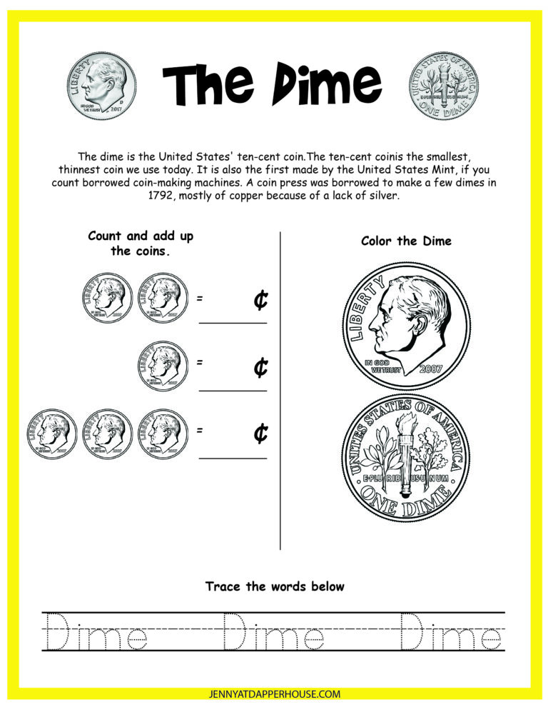 Practice Counting Coins Free Printable Worksheets - Jenny at dapperhouse