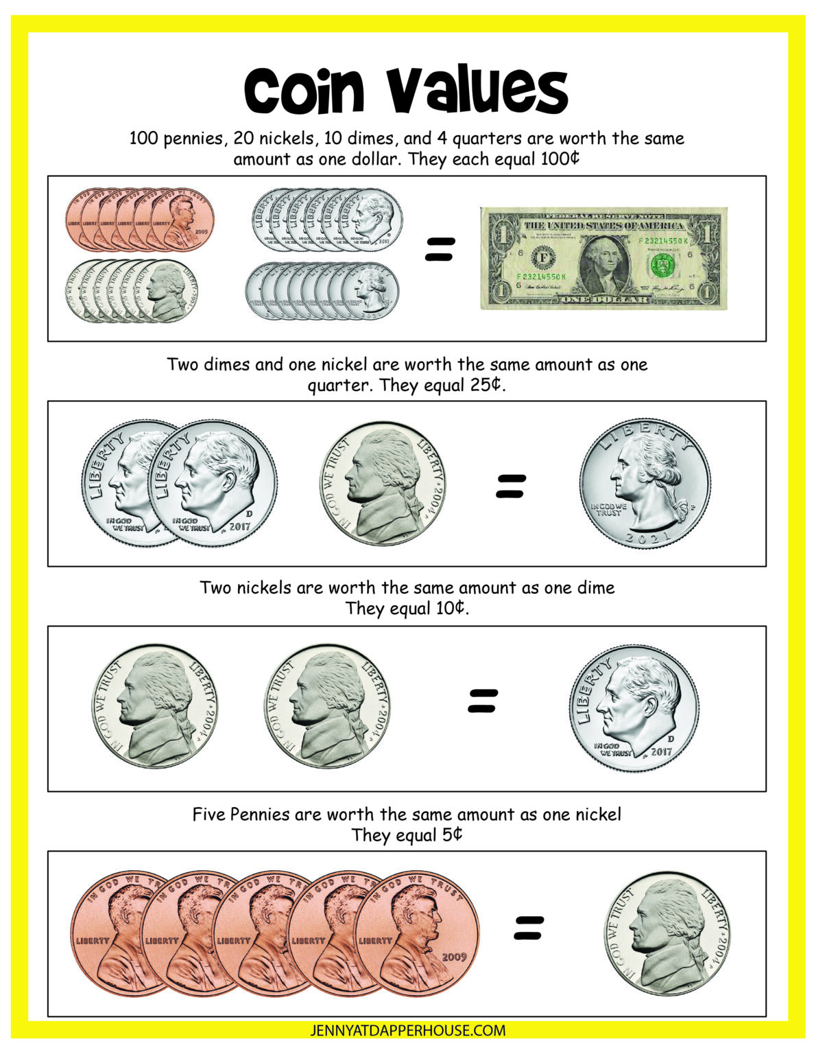 Practice Counting Coins Free Printable Worksheets - Jenny at dapperhouse