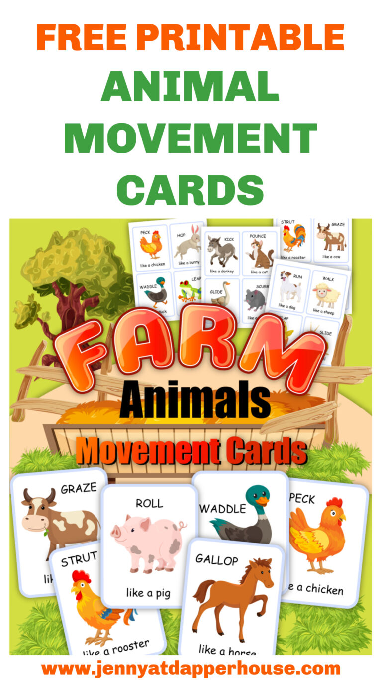 Animal Movement Free Printable Cards for Preschoolers - Jenny at ...