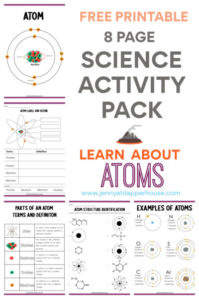 Learn About Atoms with Free Printable Science Worksheets - Jenny at ...