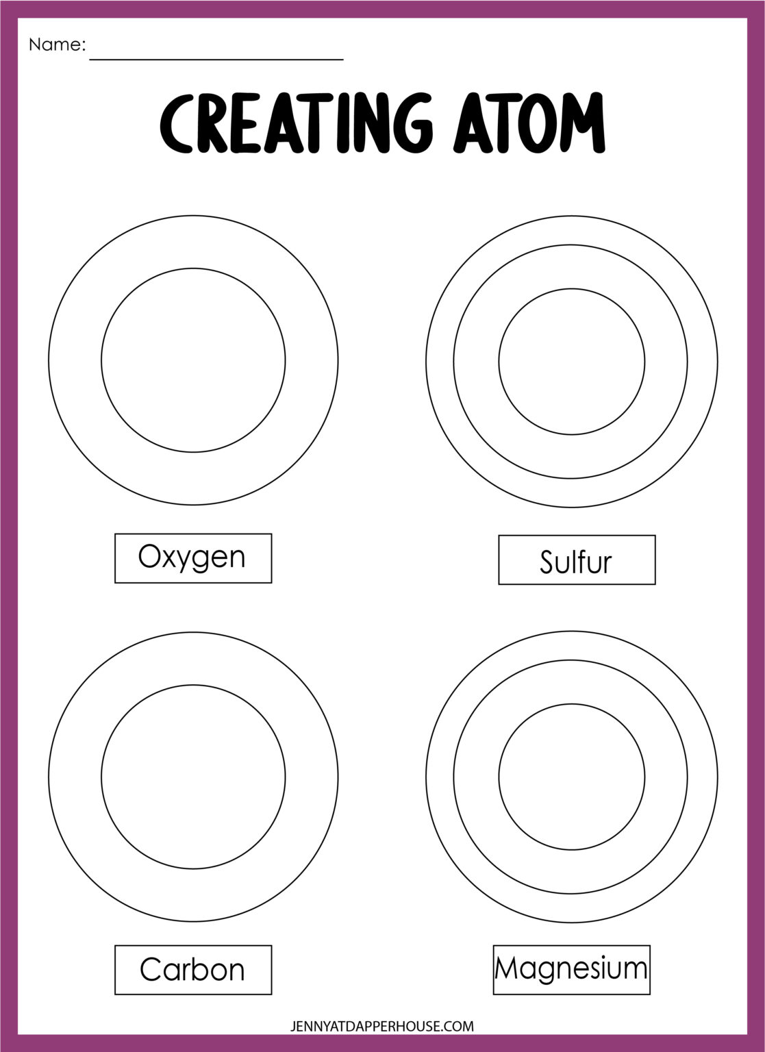 Learn About Atoms with Free Printable Science Worksheets - Jenny at ...