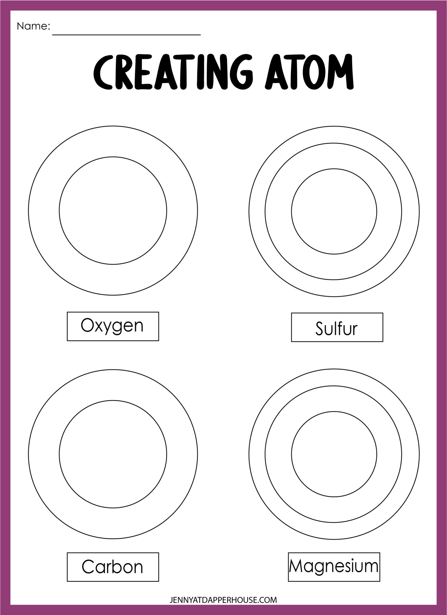 Learn About Atoms with Free Printable Science Worksheets - Jenny at ...