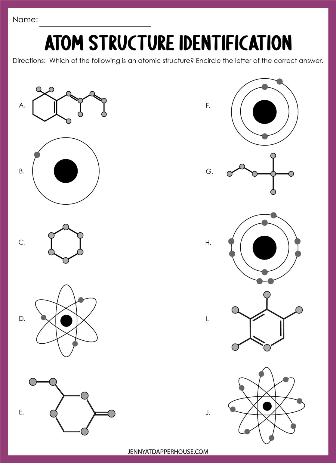 Learn About Atoms with Free Printable Science Worksheets - Jenny at ...