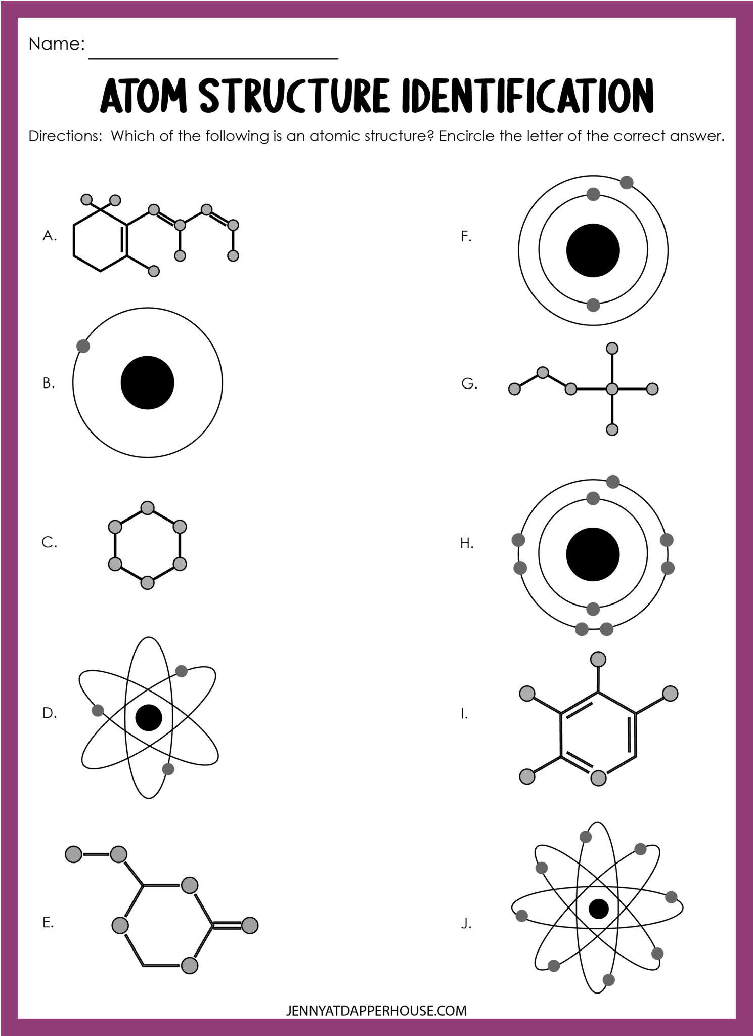 Learn About Atoms with Free Printable Science Worksheets - Jenny at ...