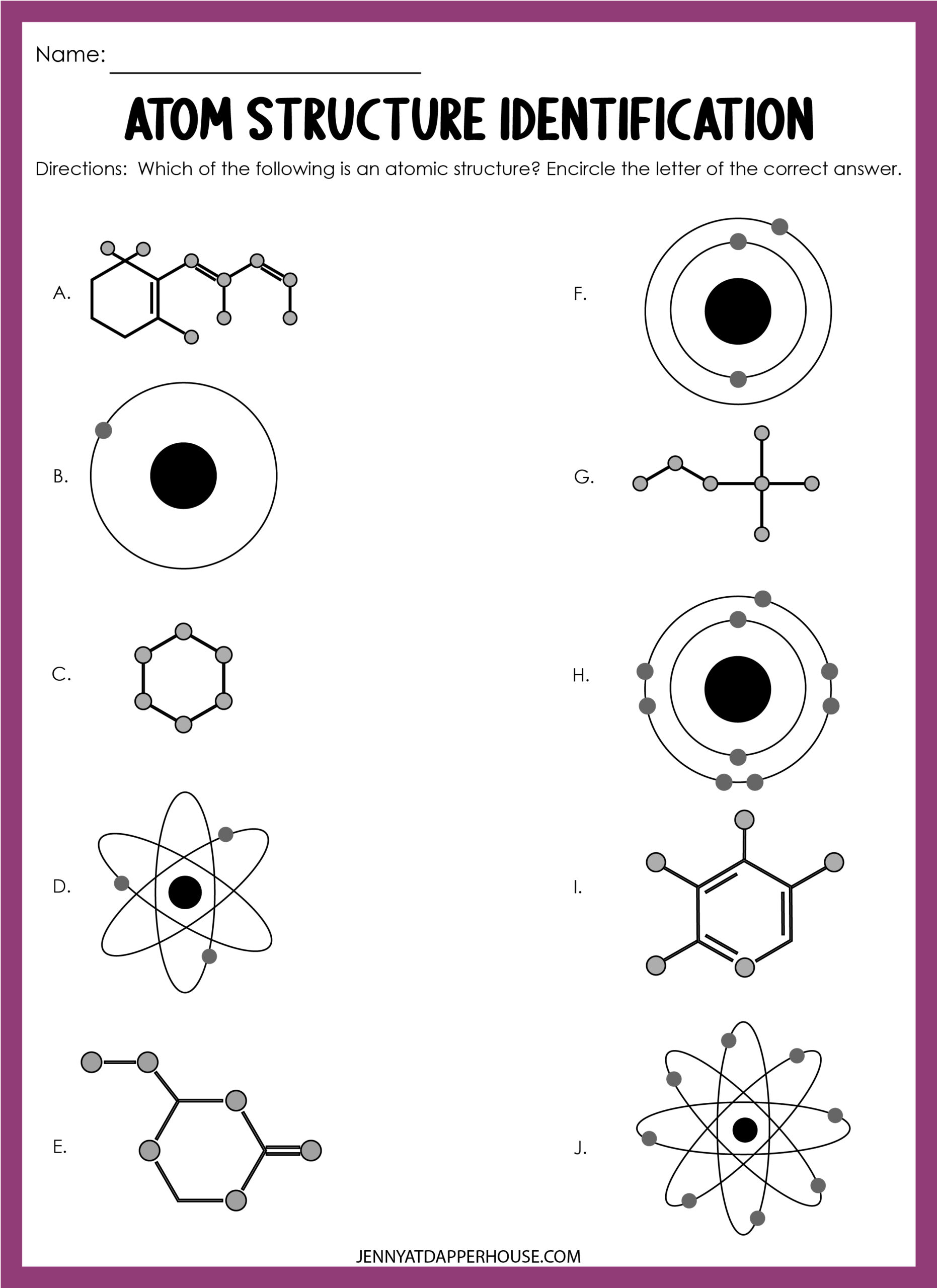 Learn About Atoms with Free Printable Science Worksheets - Jenny at ...