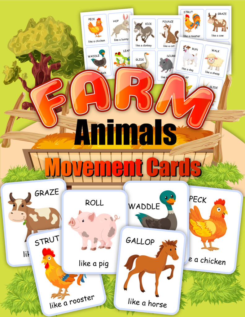 Animal Movement Free Printable Cards for Preschoolers - Jenny at ...