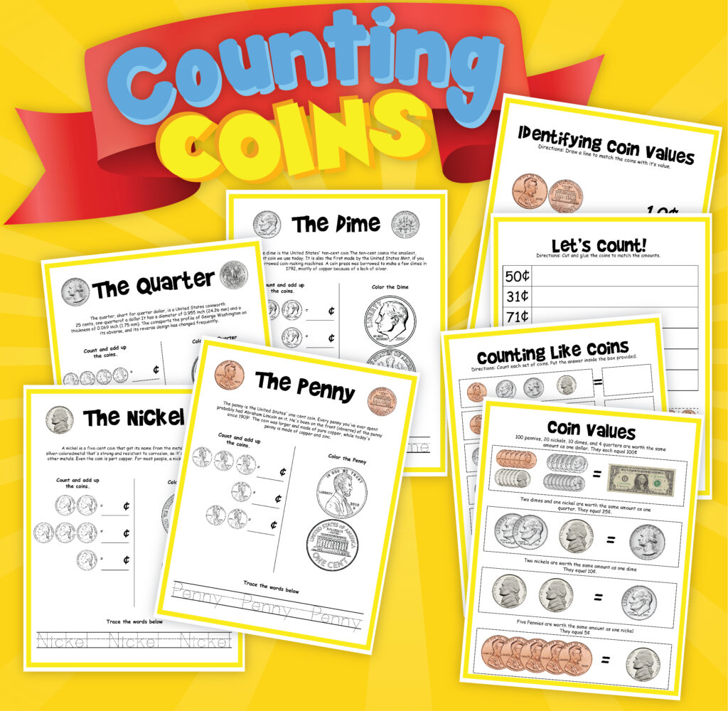Practice Counting Coins Free Printable Worksheets - Jenny at dapperhouse